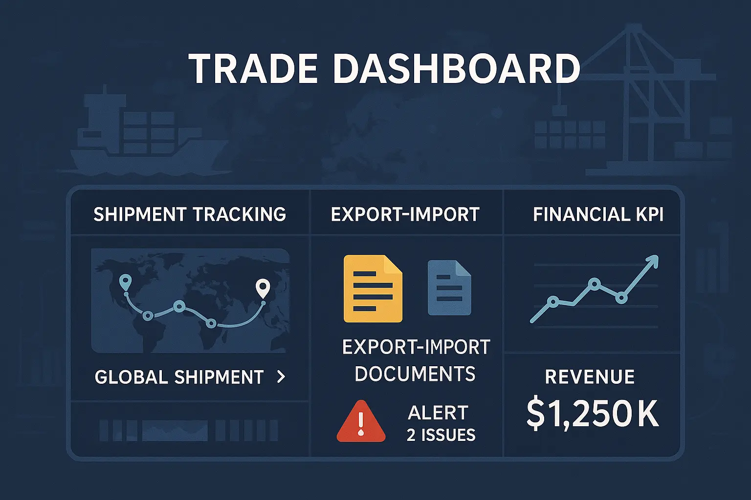 Custom Dashboards for Global Trade | Export-Import Workflow Visualization